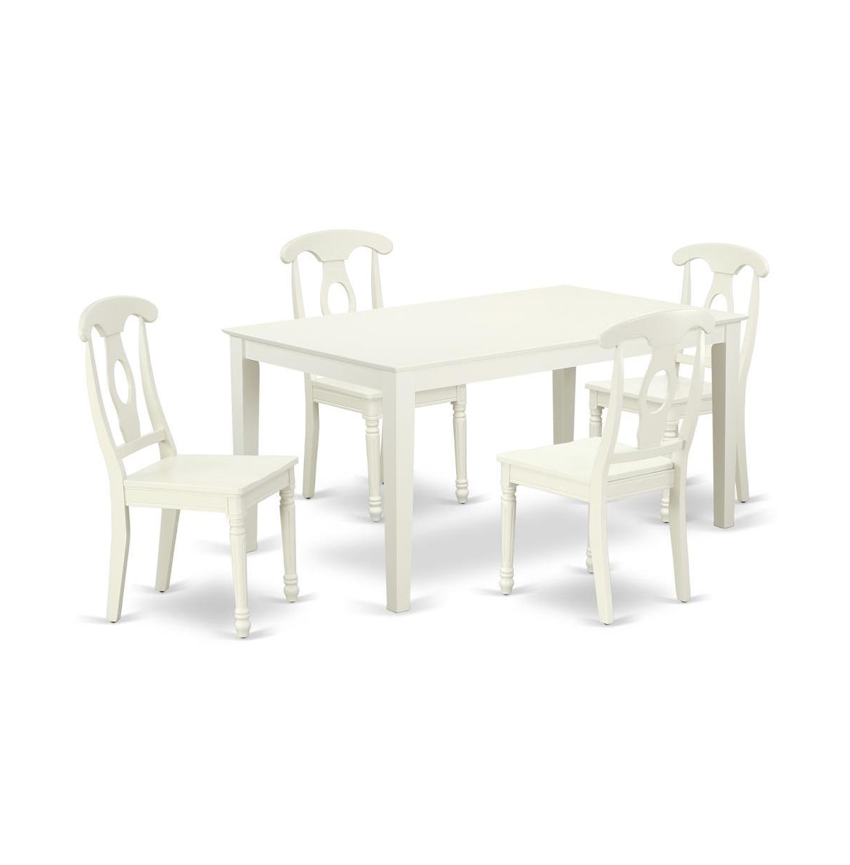 Click here for East West Furniture Dining Room Set Linen White -... prices