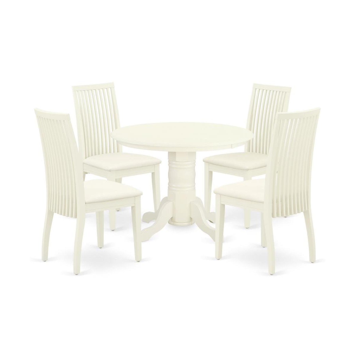 Click here for East West Furniture Dining Room Set Linen White -... prices