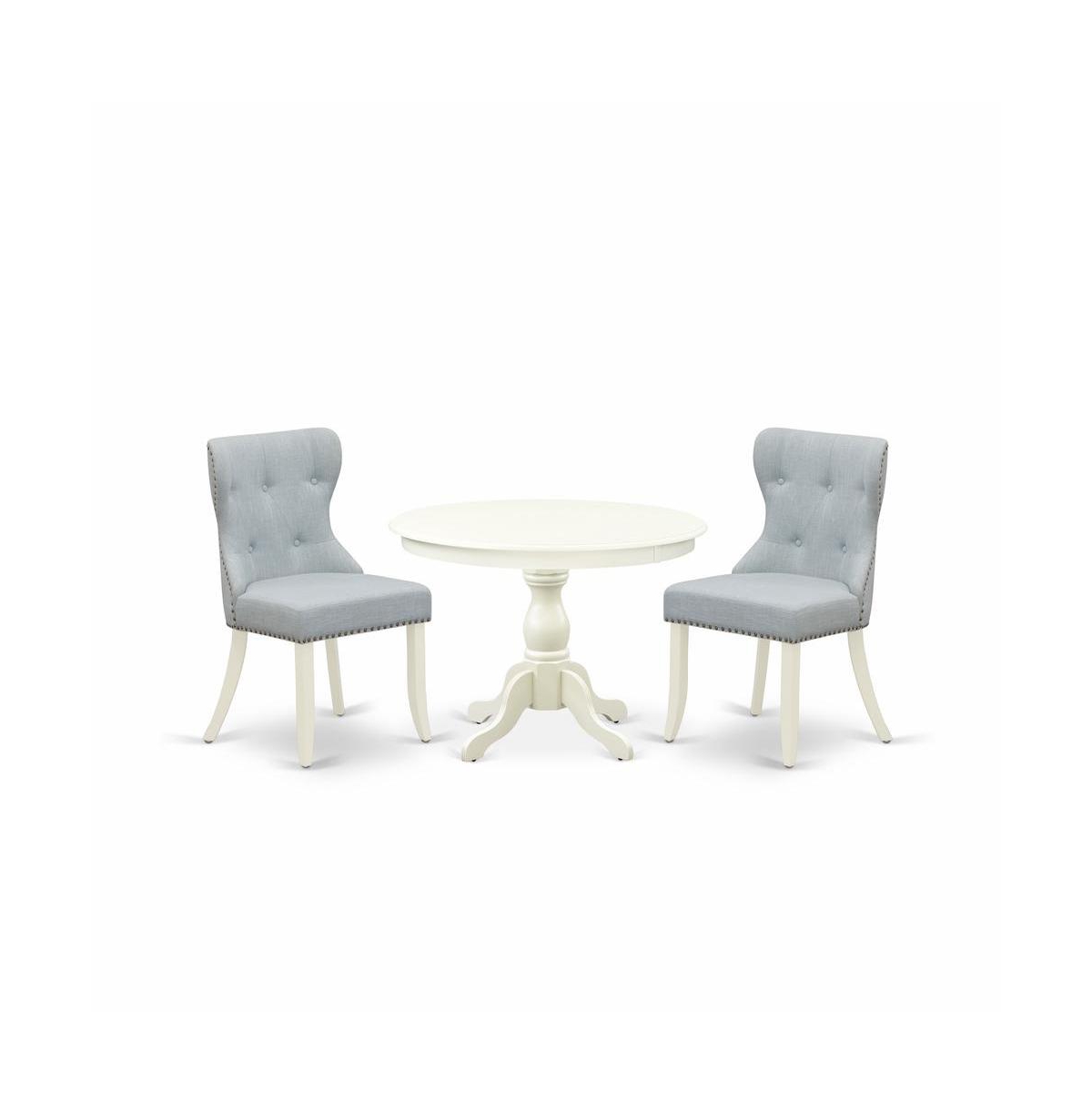 Click here for East West Furniture 3 Piece Table Set - Linen Whit... prices