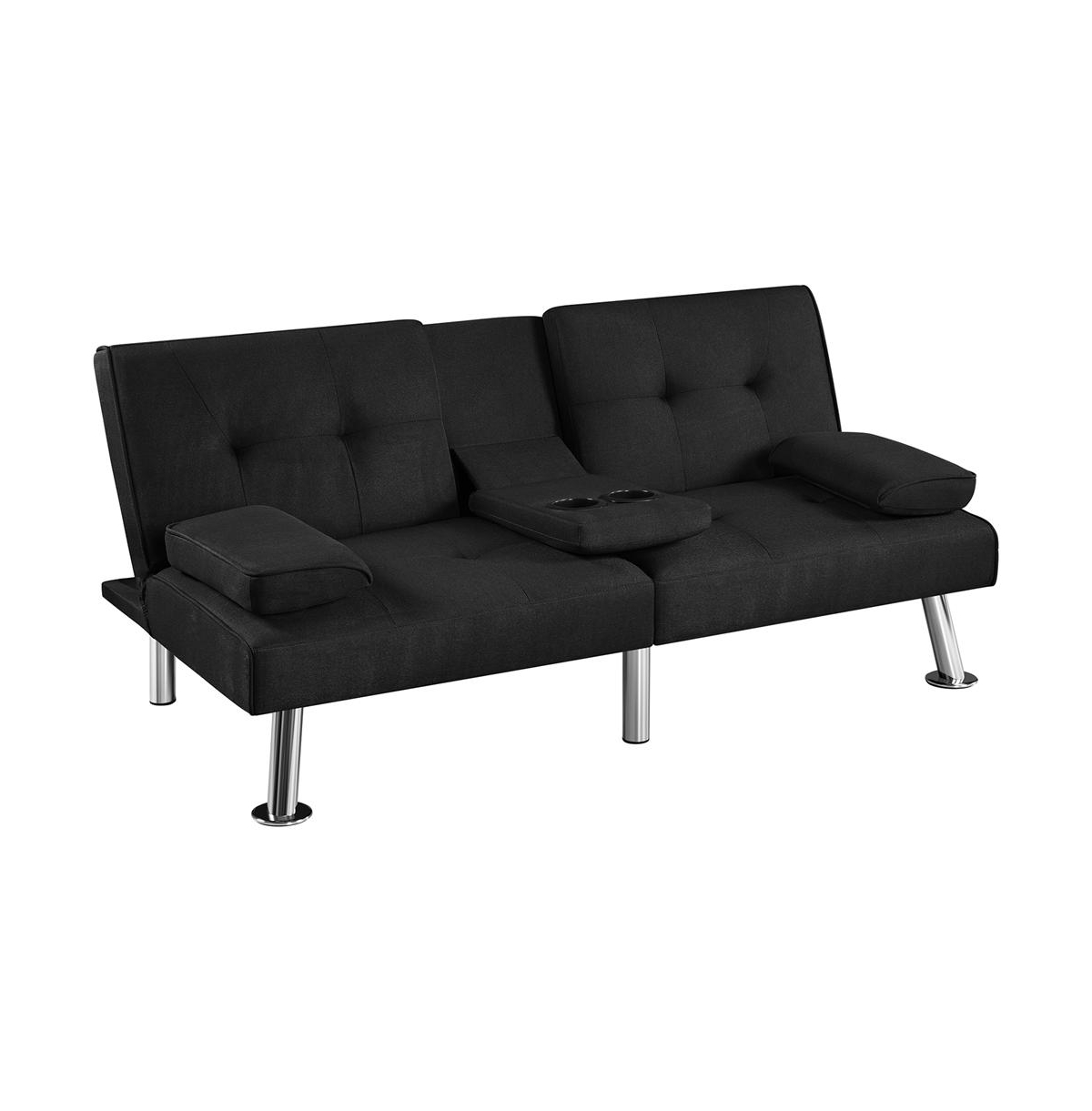Click here for Yaheetech Fabric Upholstered Convertible Futon Sof... prices