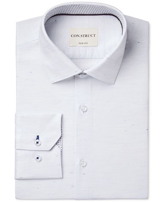 ConStruct Con.Struct Slim-Fit White Donegal Oxford Dress Shirt - Macy's