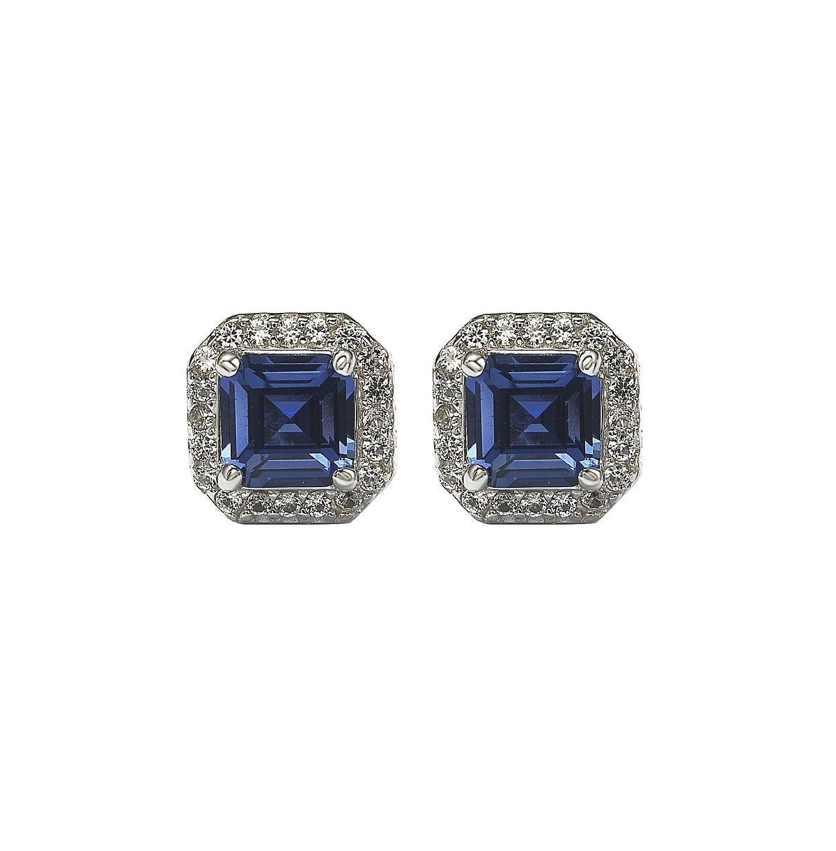 Click here for Suzy Levian Sterling Silver Sapphire & Created Whi... prices