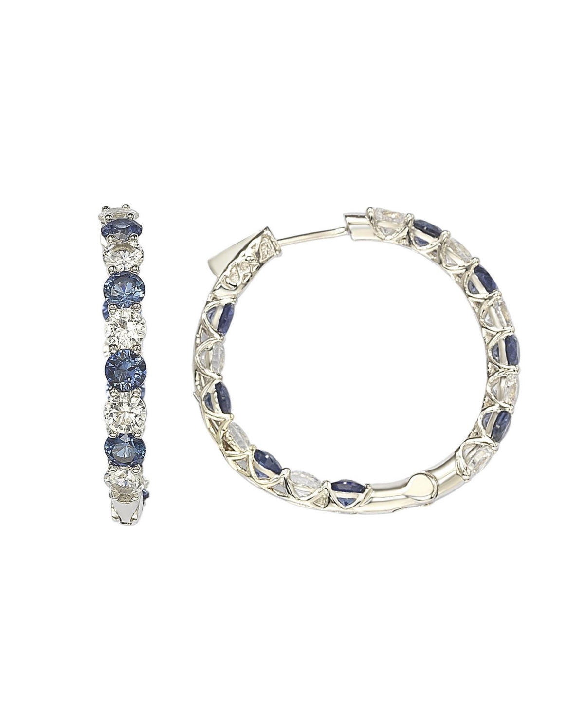 Click here for Suzy Levian Sterling Silver Sapphire & Created Whi... prices