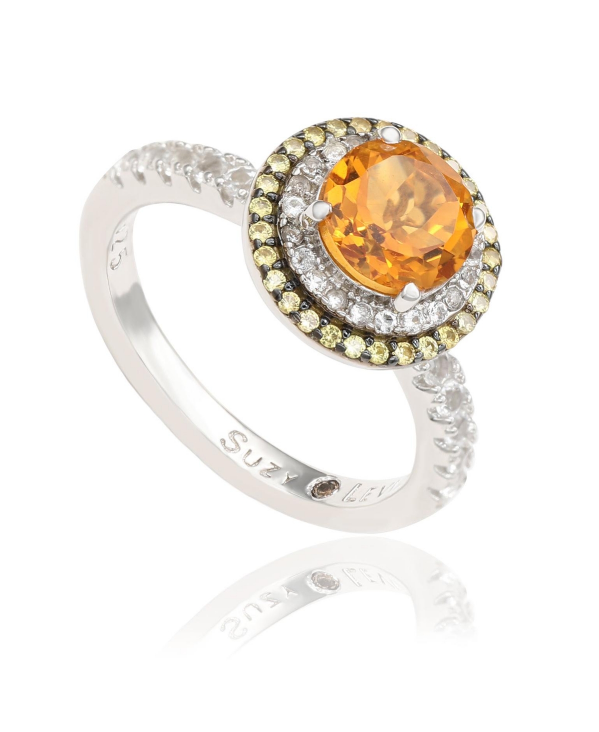 Click here for Suzy Levian Sterling Silver Round Cut Topaz and Sa... prices