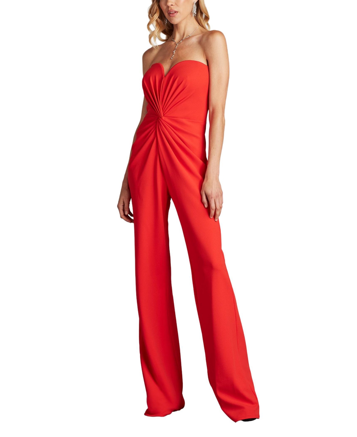 Click here for Tadashi Shoji Lucas Twist-Front Jumpsuit - Red prices