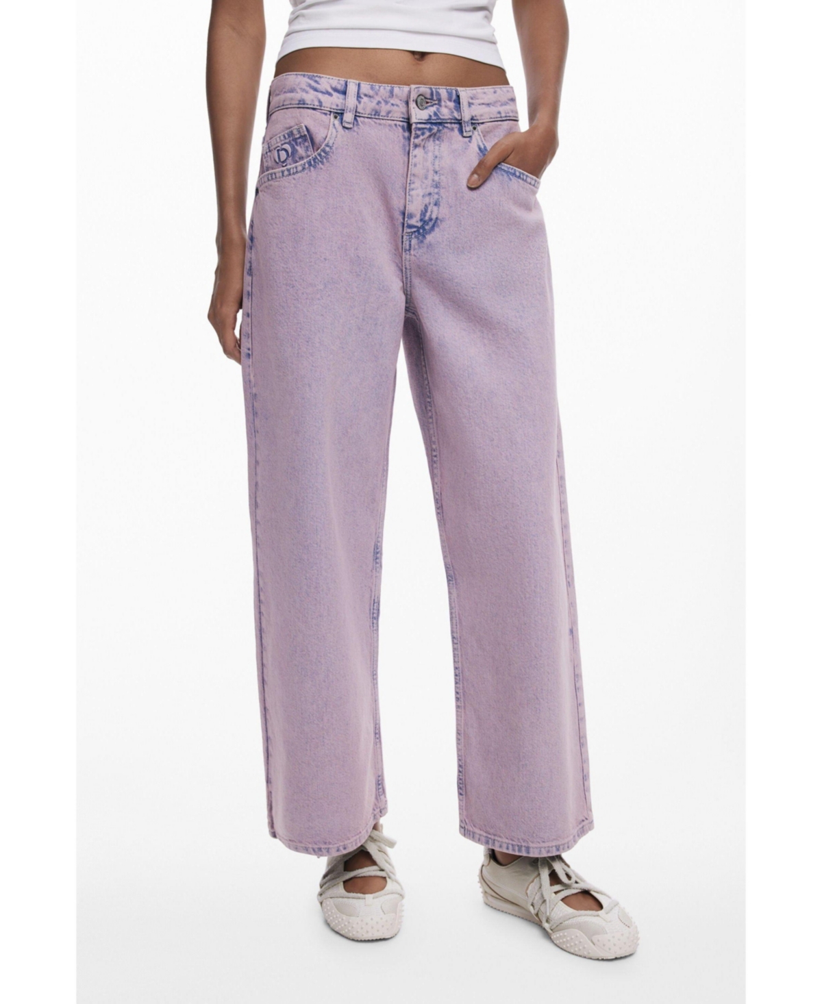 Click here for Desigual Womens Culotte jeans - Pink prices