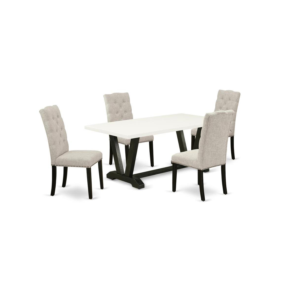Click here for East West Furniture 5-Pc rectangular Dinette Set I... prices