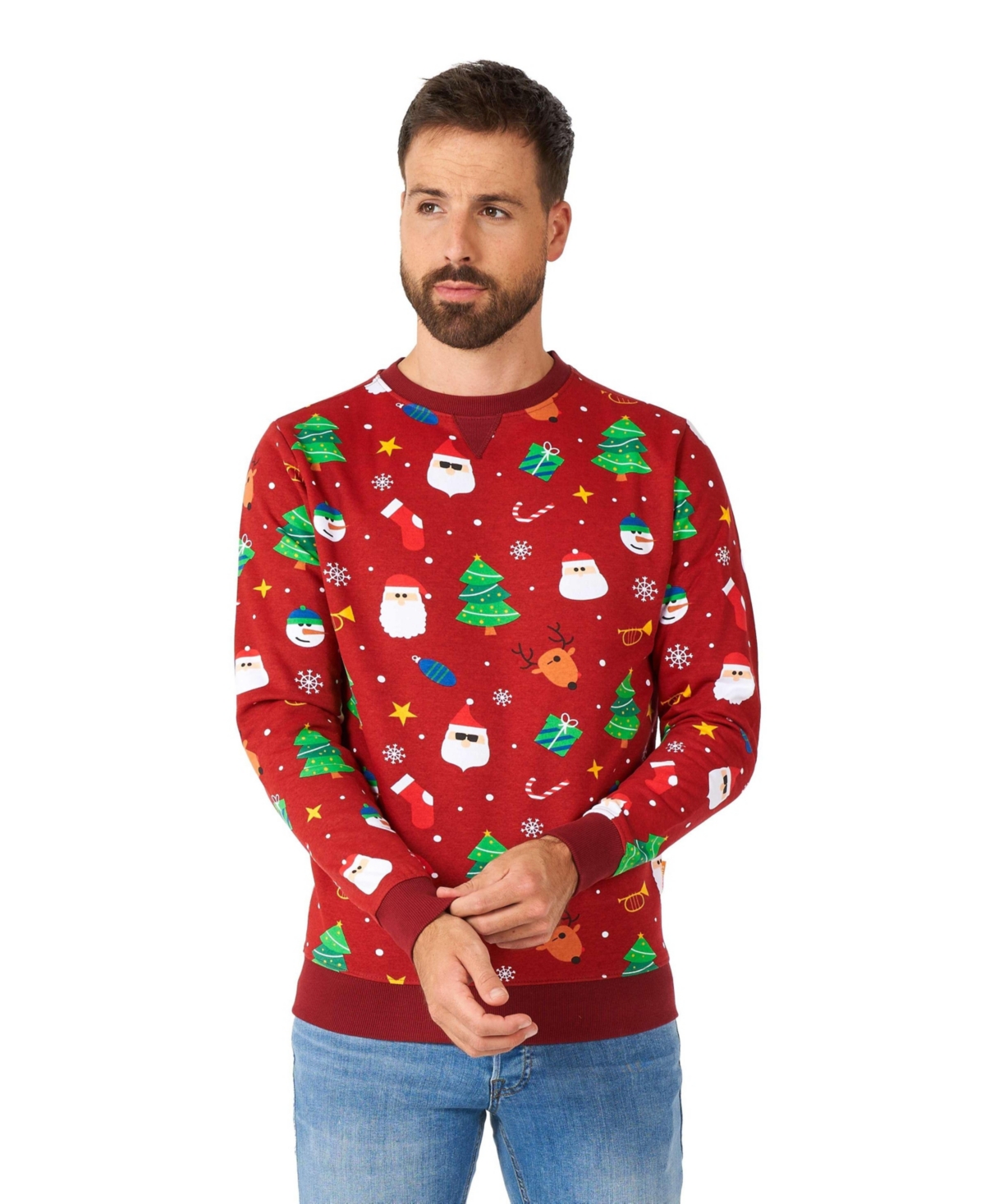 Click here for OppoSuits Mens Christmas Sweater - Festivity Red prices
