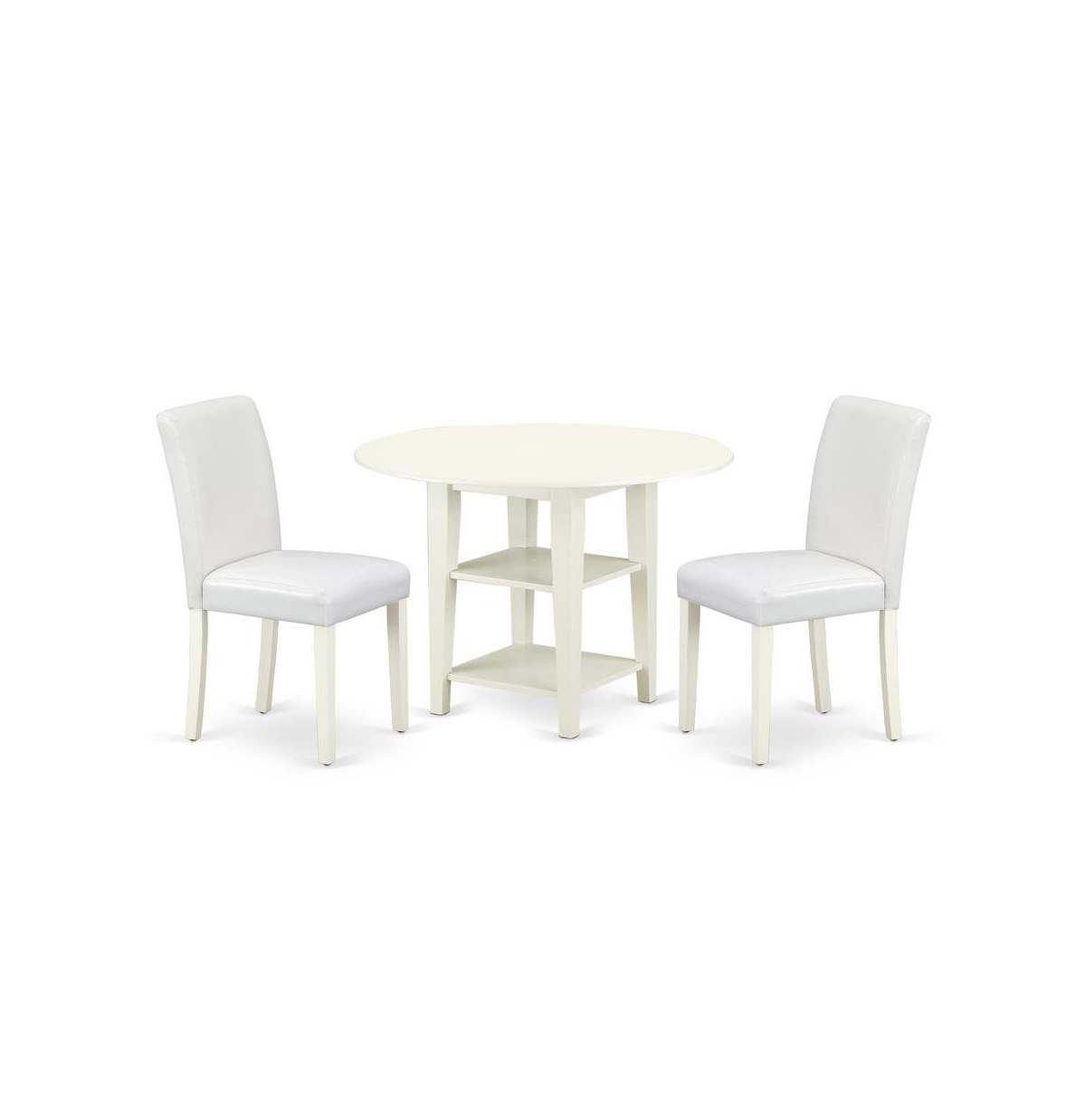 Click here for East West Furniture Dining Room Set Linen White -... prices