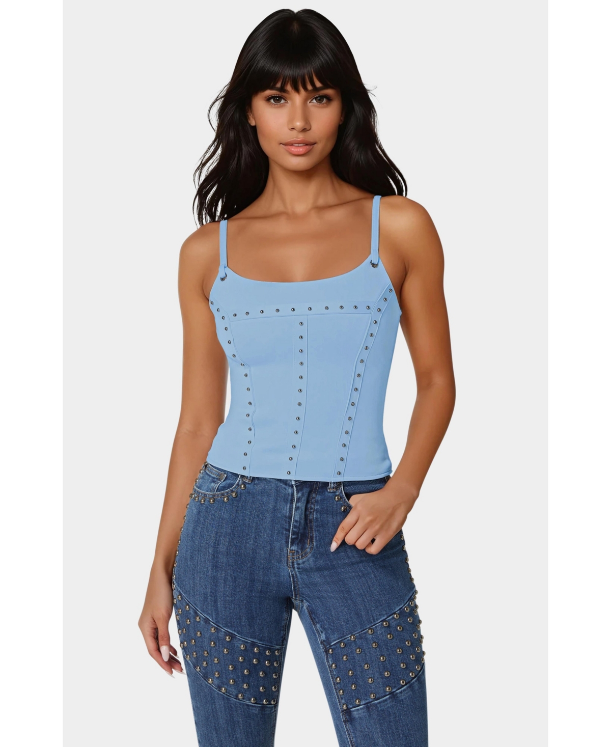 Click here for Bebe Studded Corset - Clear sky prices