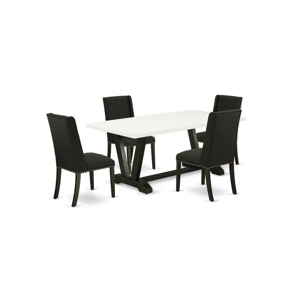 Click here for East West Furniture 5-Piece Included 4 Kitchen Din... prices