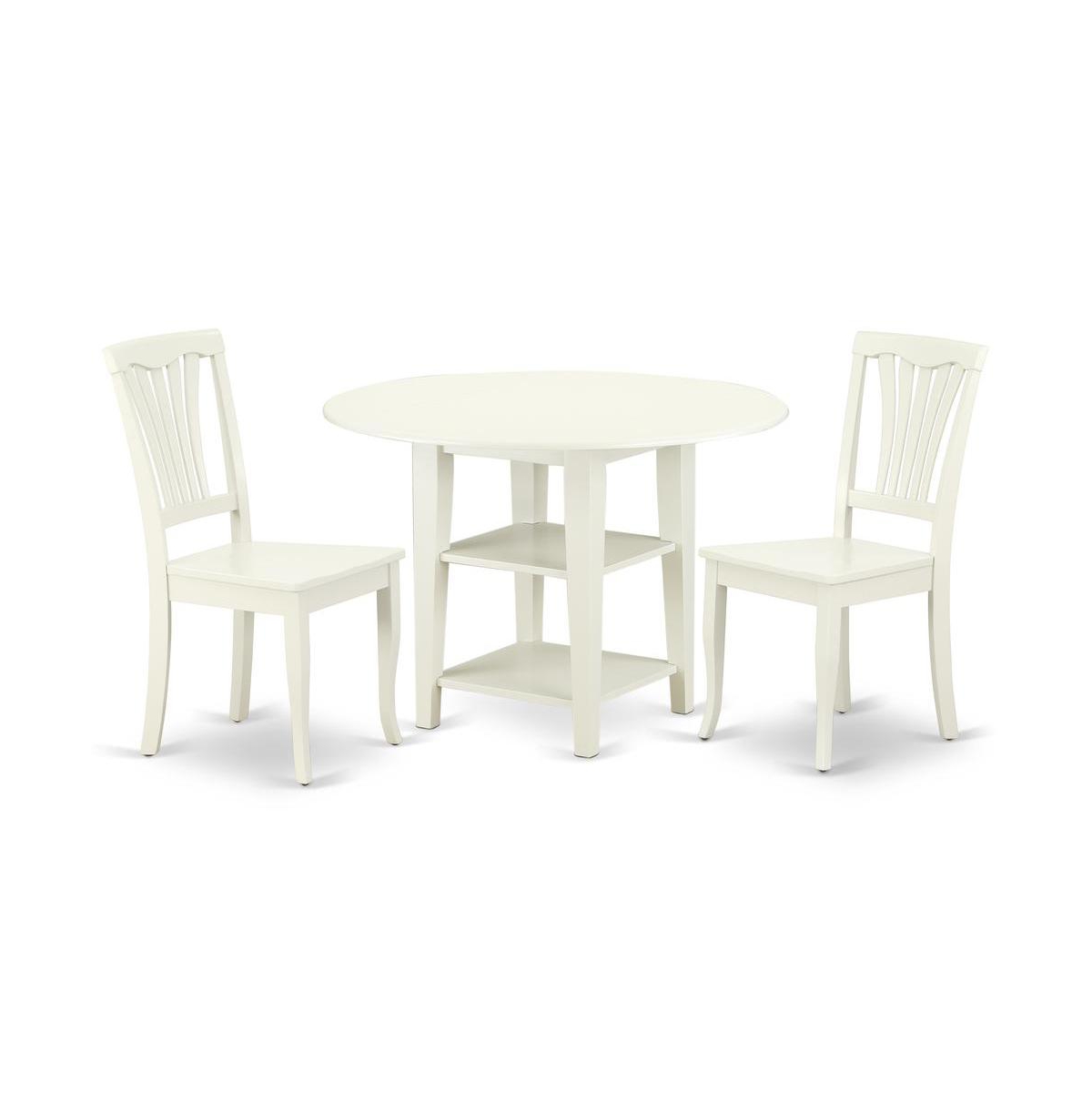 Click here for East West Furniture Dining Room Set Linen White -... prices
