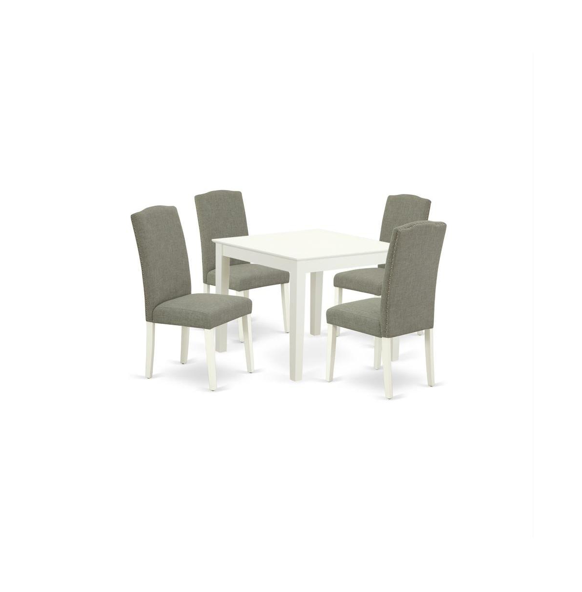 Click here for East West Furniture Dining Room Set Linen White -... prices