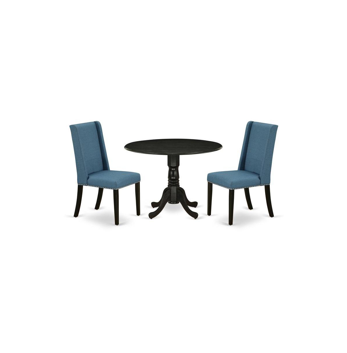 Click here for East West Furniture Dining Room Set Wirebrushed Bl... prices