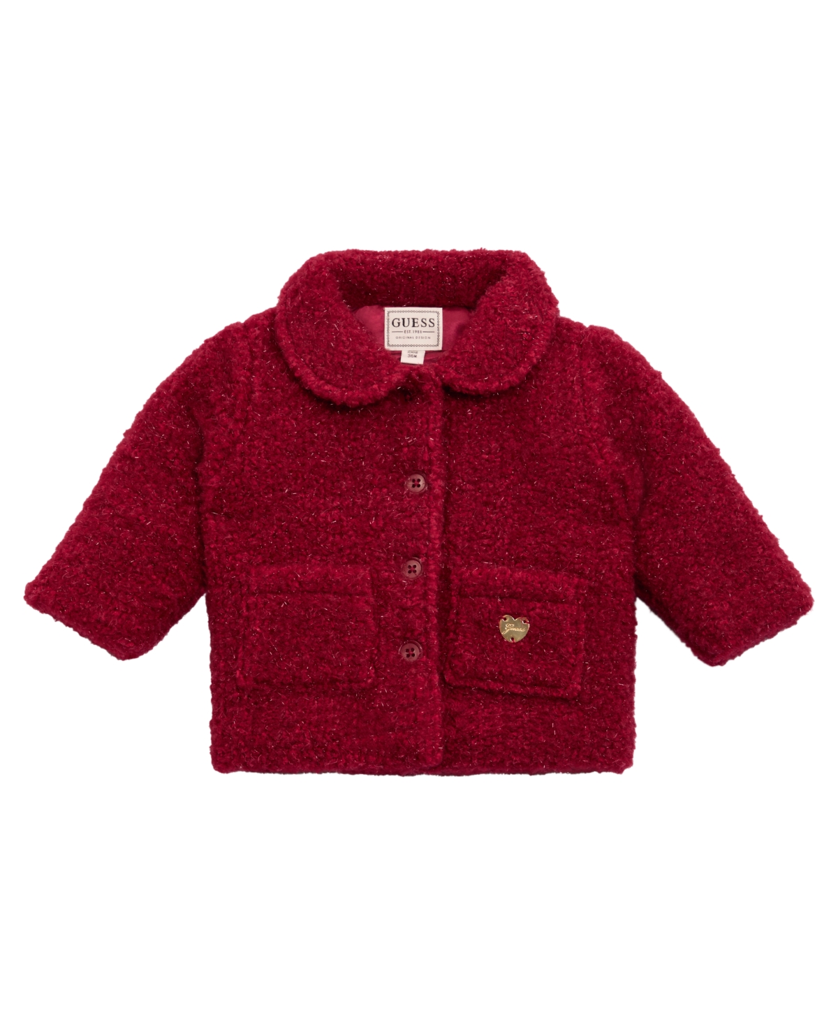 Click here for Guess Baby Girls Lurex Sherpa Padded Coat - Ballro... prices