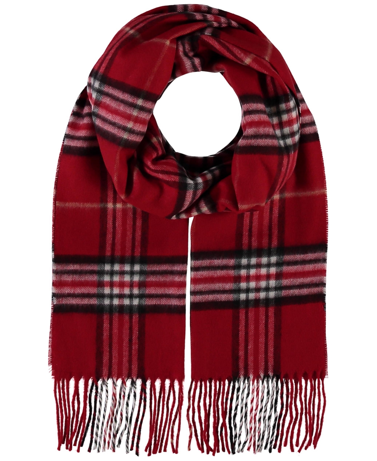 Click here for V. Fraas Mens Classic Plaid Cashmink Scarf - Red prices