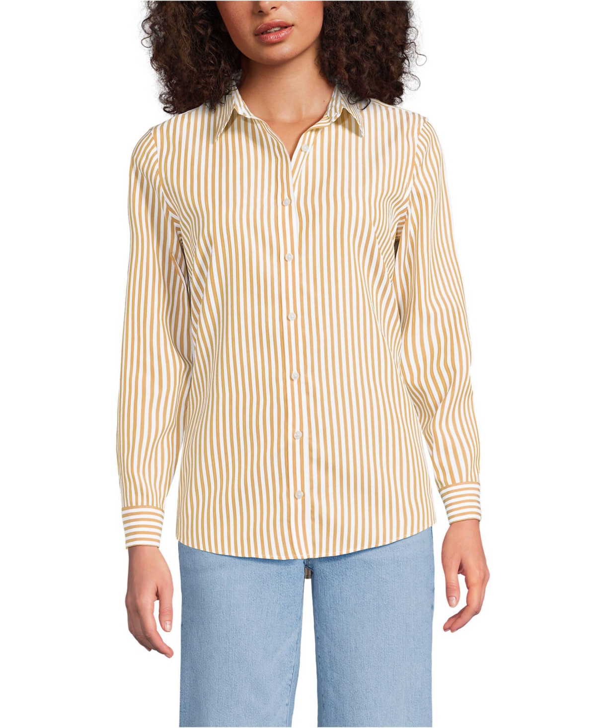 Click here for Lands End Womens No Iron Button Front Shirt - Dijo... prices