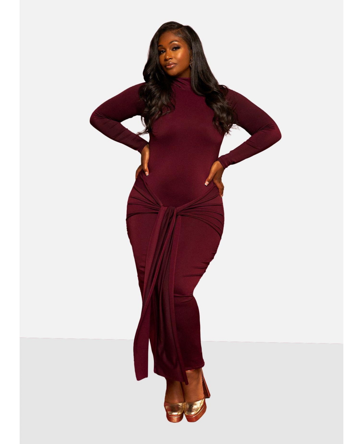 Click here for Rebdolls Womens Mary Draped Tie Bodycon Maxi Dress... prices