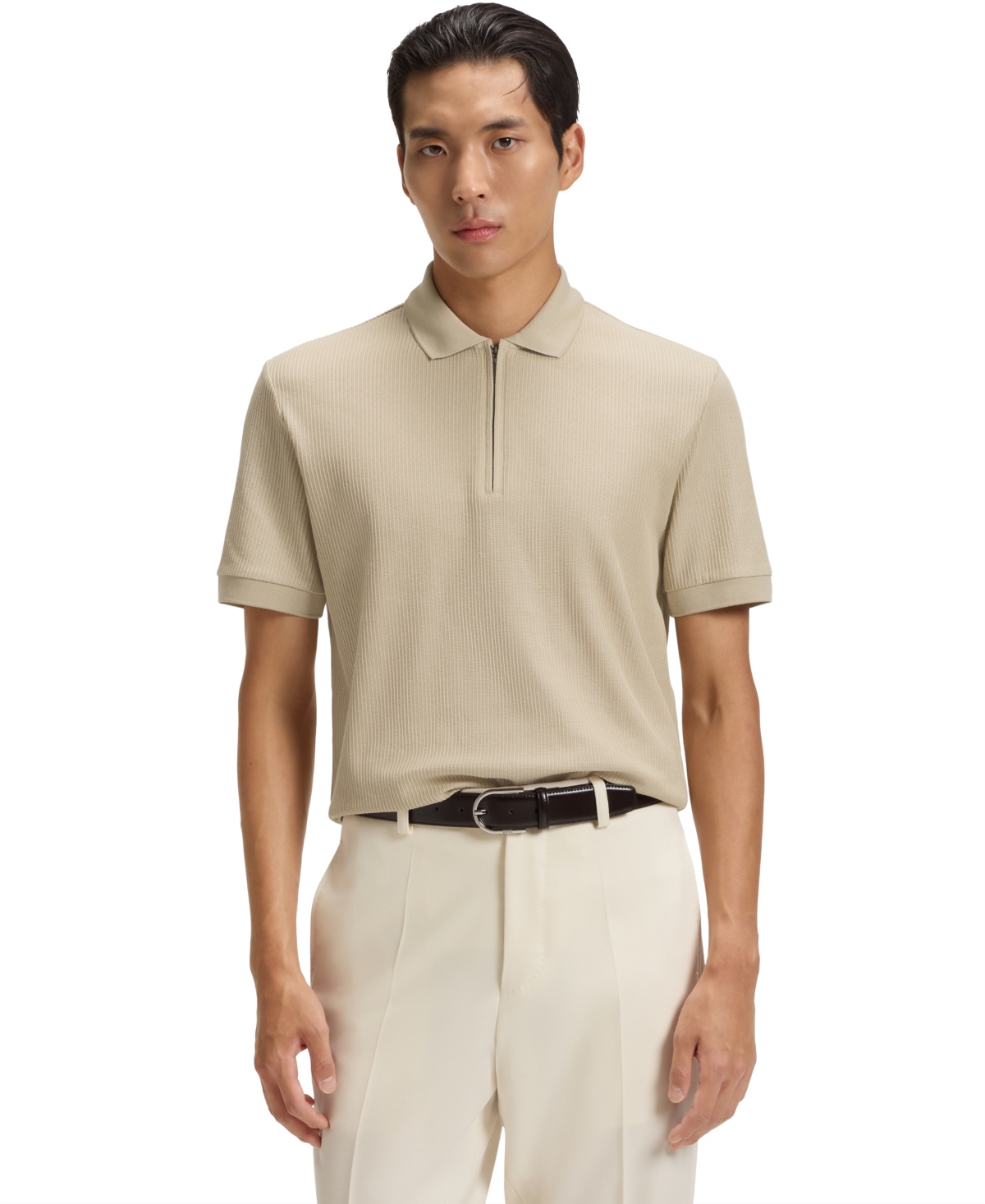 Click here for Boss by Hugo Boss Mens Zip Placket Structured-Cott... prices