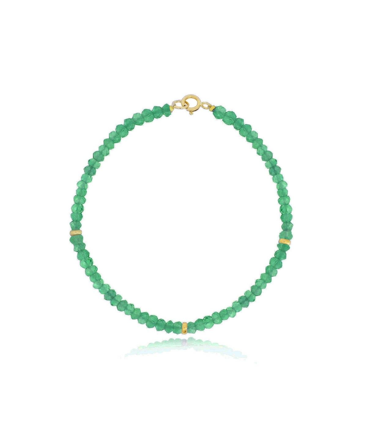 Click here for The Lovery Green Onyx Bead Bracelet 14K Gold - Gre... prices