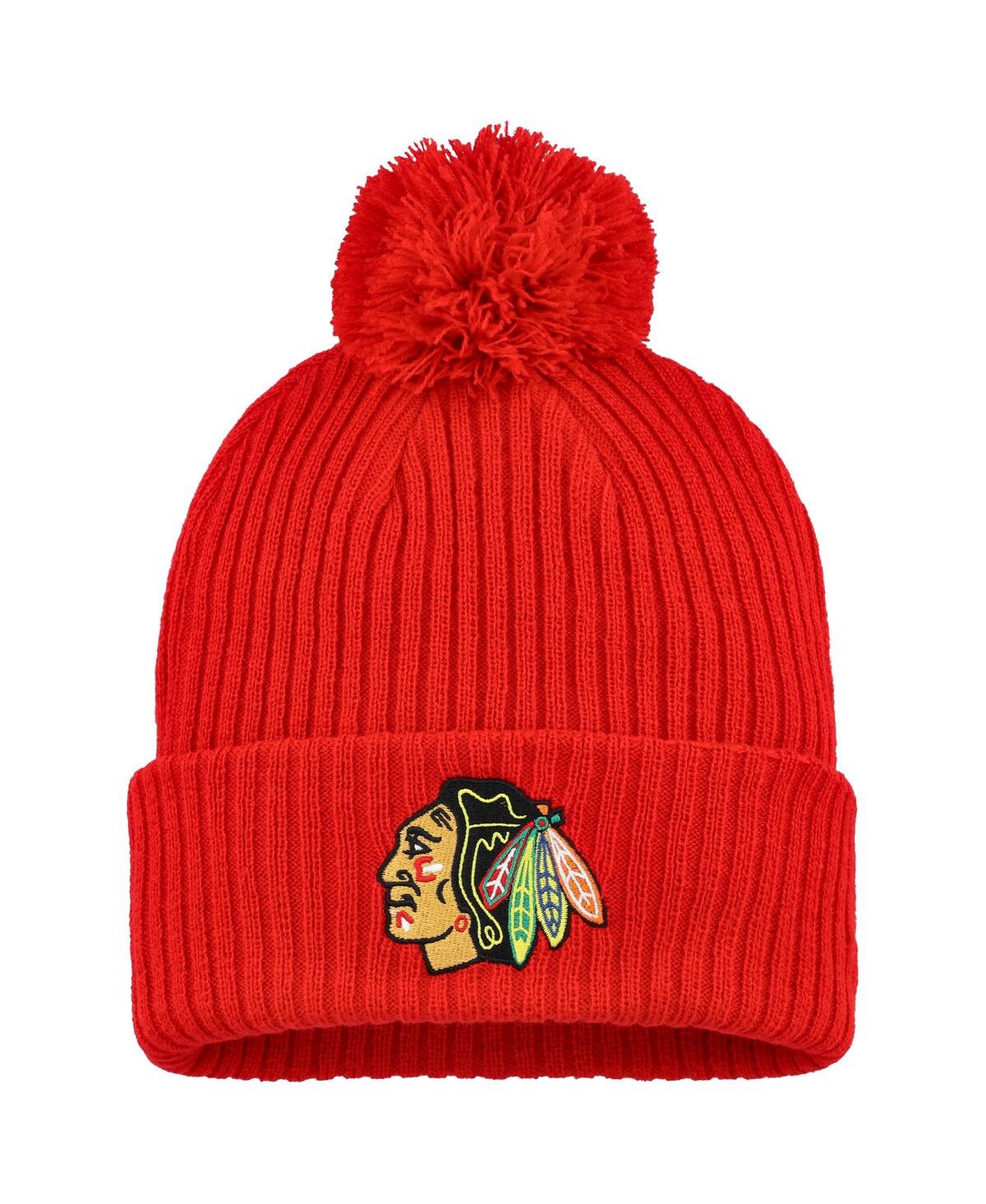Click here for Fanatics Mens Red Chicago Blackhawks Cuffed Knit P... prices