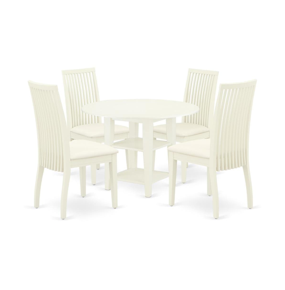Click here for East West Furniture Dining Room Set Linen White -... prices