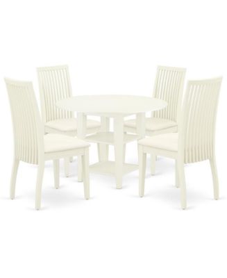 East West Furniture Dining Room Set Linen White - Macy's