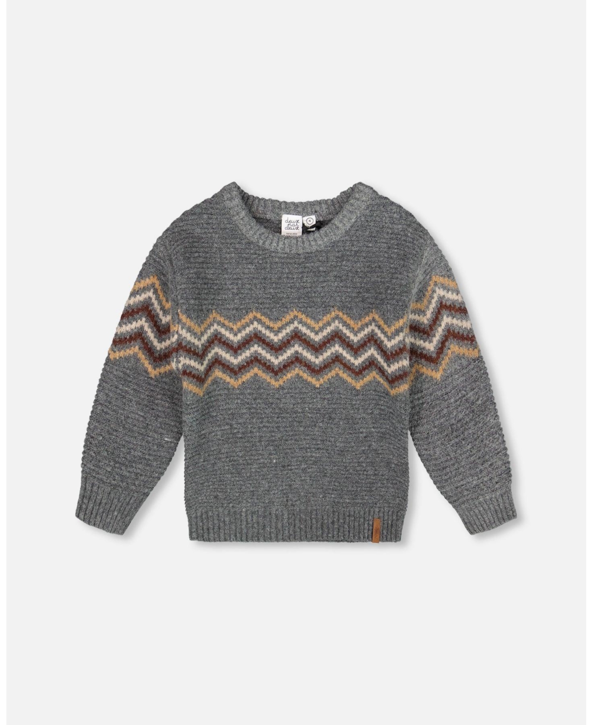 Click here for Deux par Deux Boy Knit Sweater Dark Heather Gray -... prices