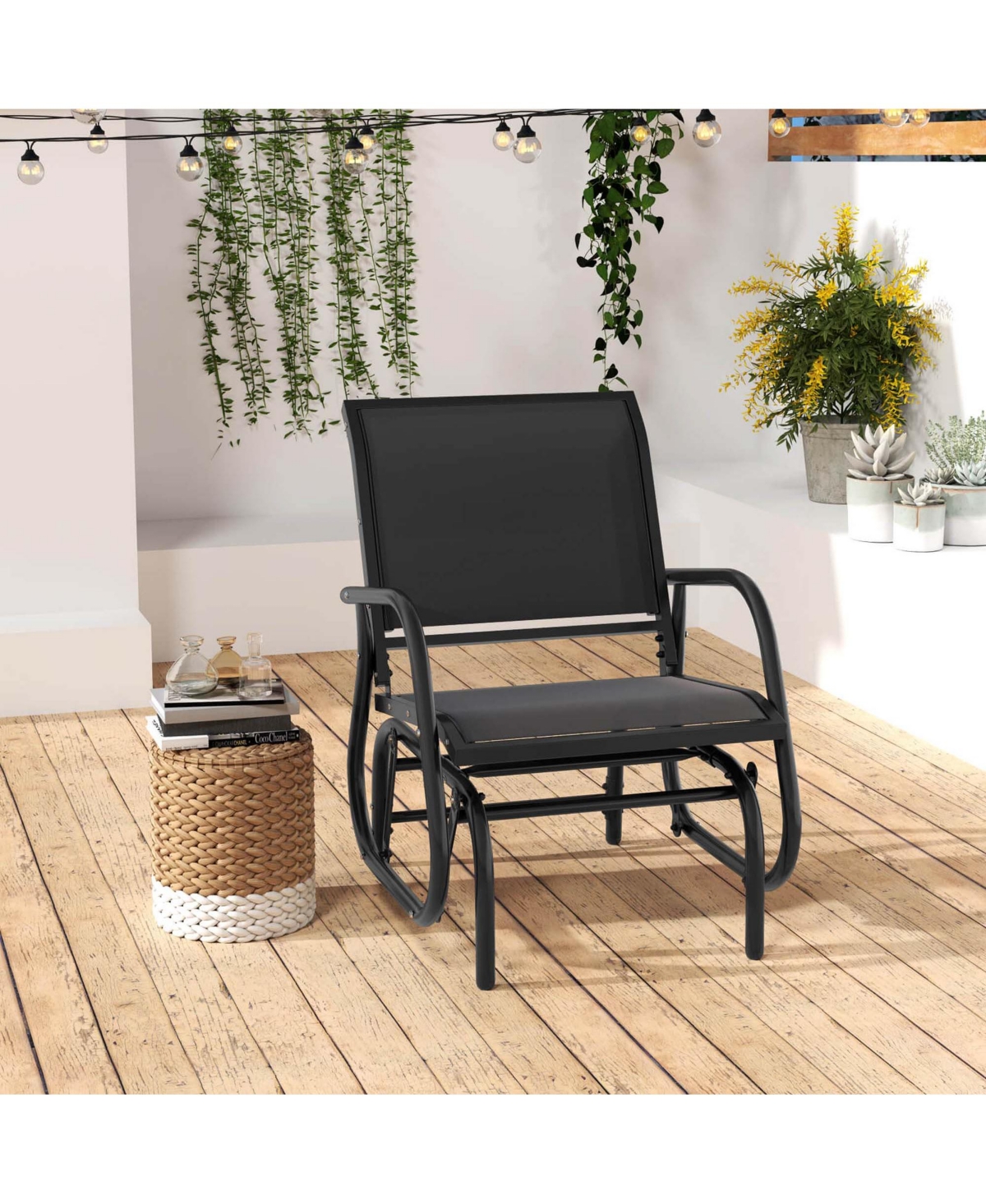 Click here for Outdoor Single Swing Glider Rocking Chair Armrest... prices