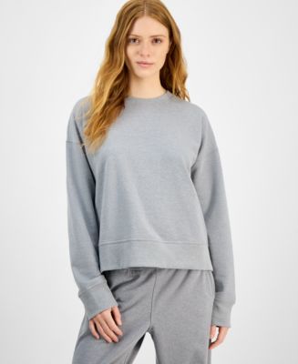 ID Ideology Women's Crewneck Vented-Hem Sweatshirt, Macy's Exclusive ...