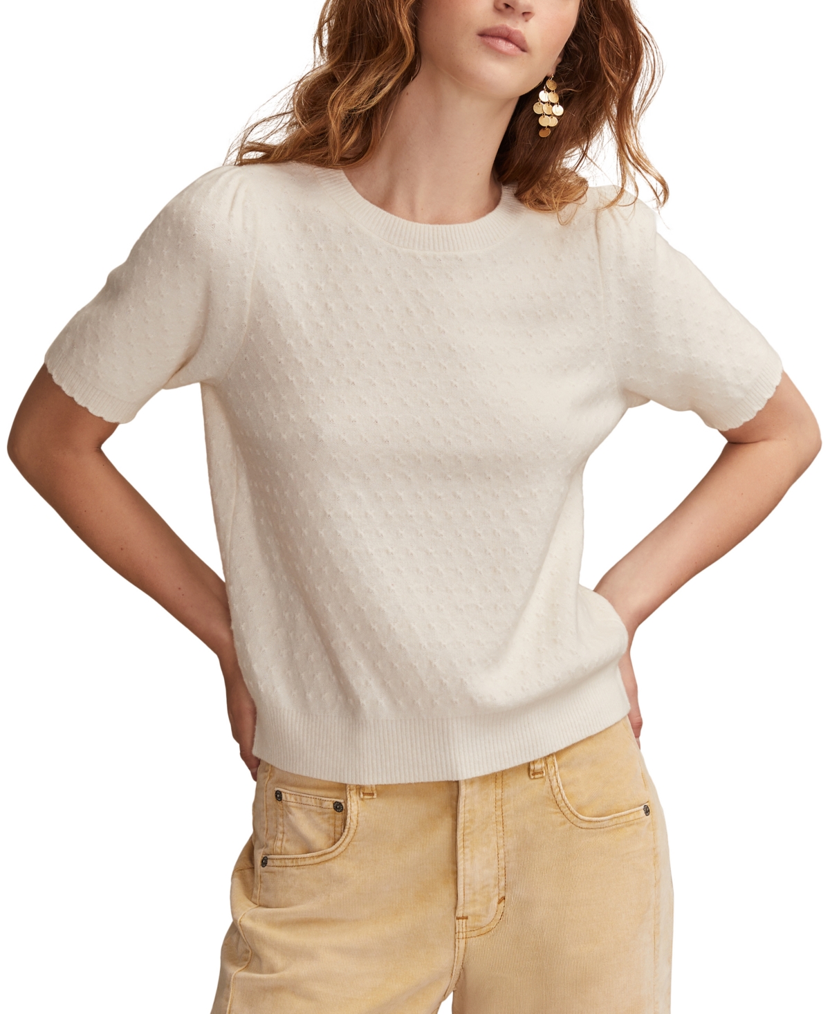 Click here for Lucky Brand Womens Cloud Soft Puff Sleeve Sweater... prices