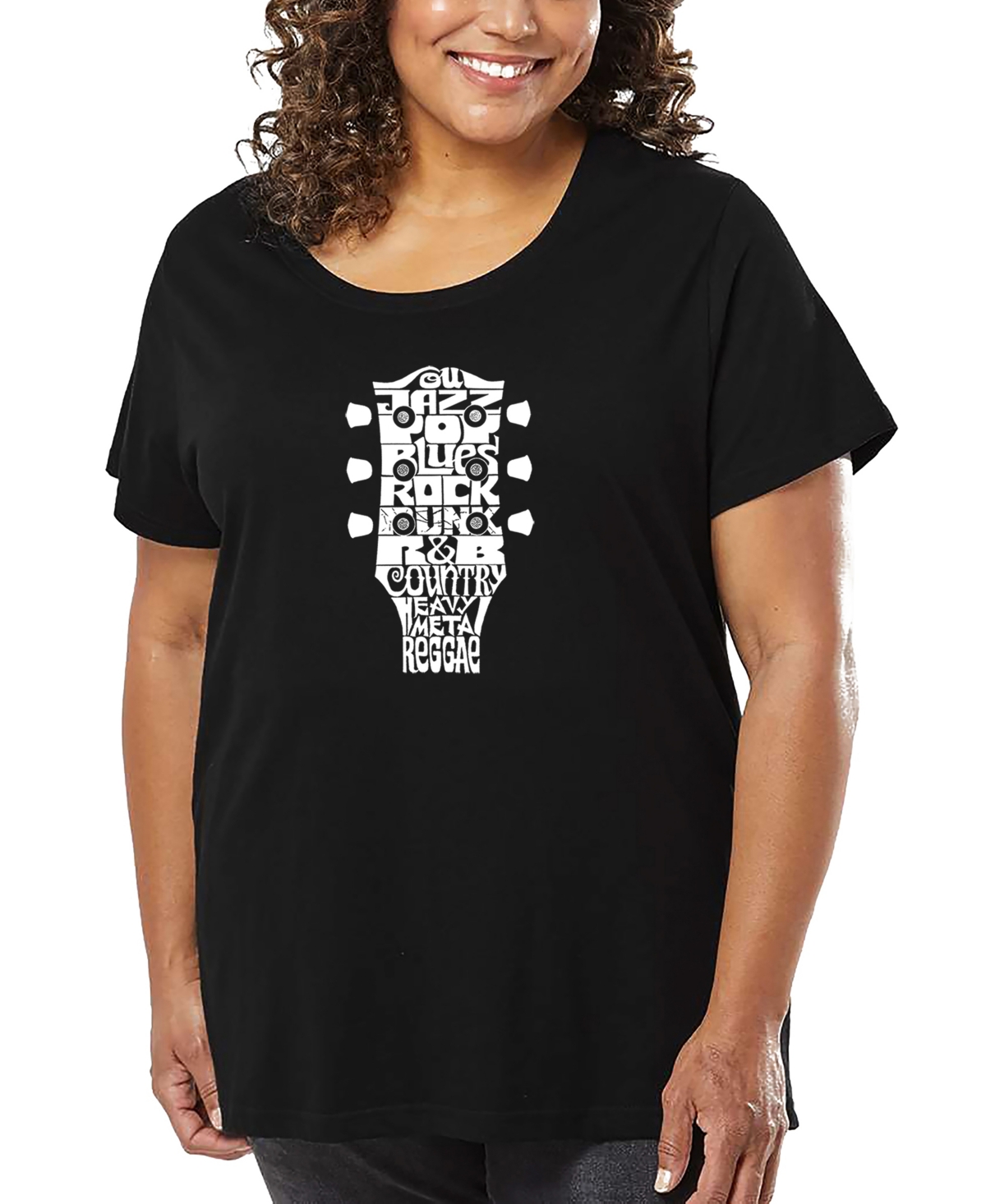 Click here for La Pop Art Plus Size Guitar Head Music Genres Word... prices