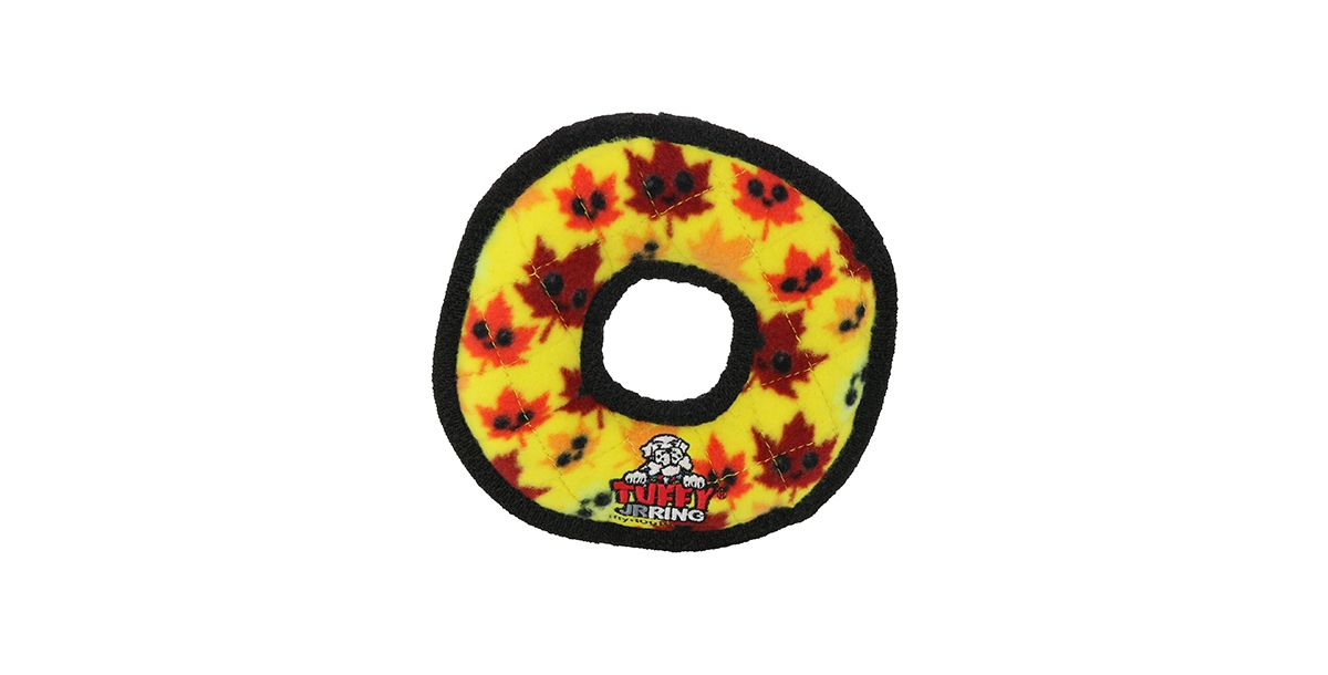 Click here for Tuffy Holiday Jr Ring Leaves  Dog Toy - Yellow prices