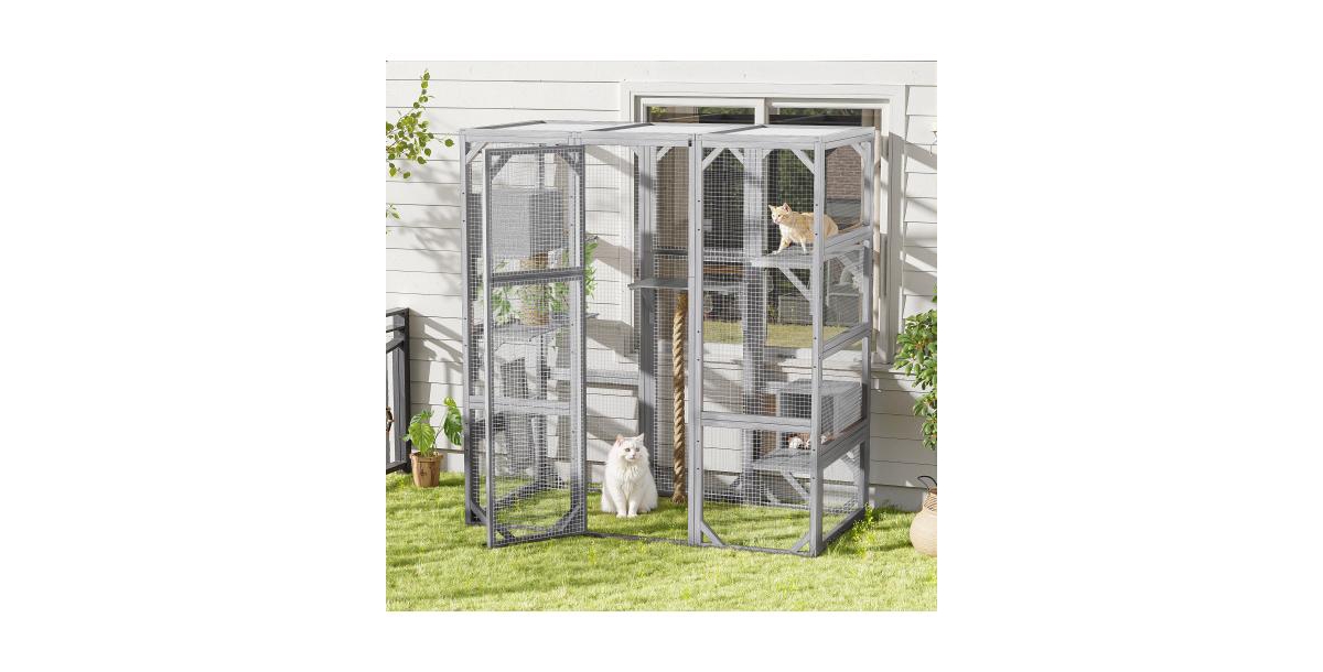 Click here for Aostirmotor Outdoor Cat House Double Door Playpen... prices
