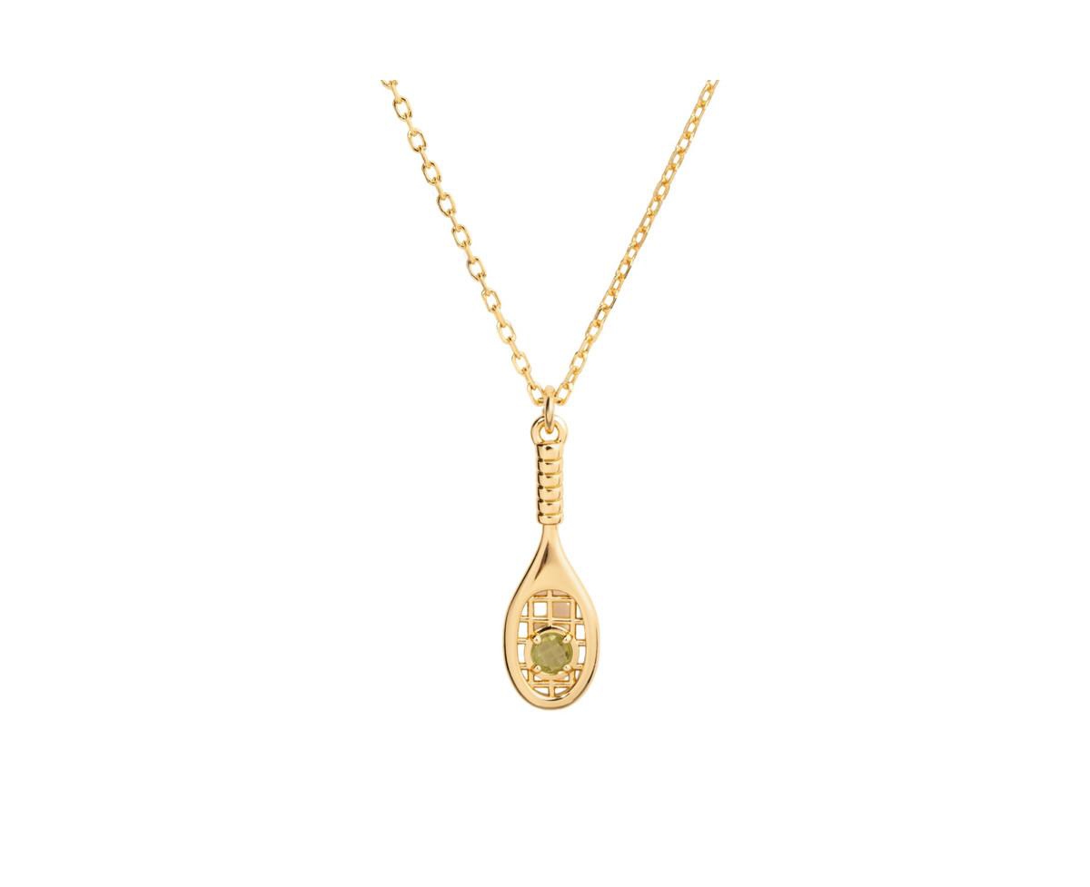 Click here for Little Sky Stone 14K Gold Plated Tennis Racket Cha... prices