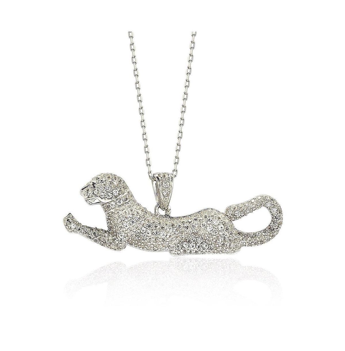 Click here for Suzy Levian Sterling Silver White Sapphire Prowlin... prices