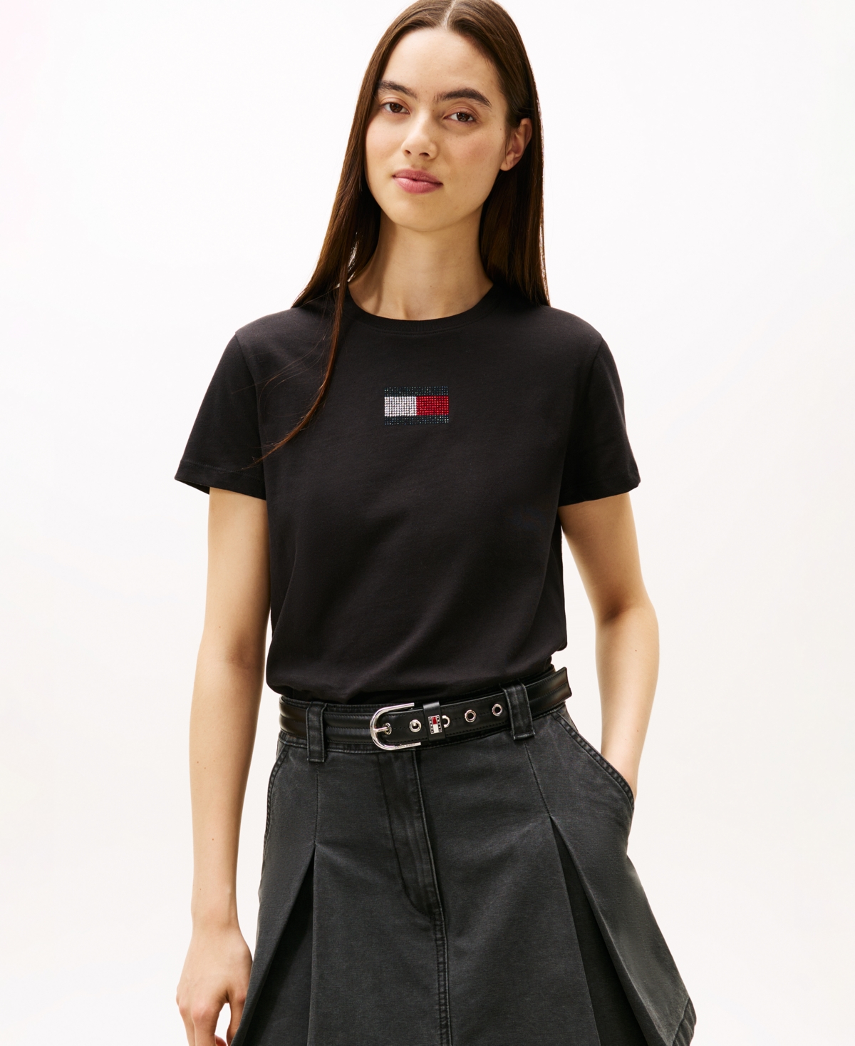 Click here for Tommy Jeans Womens Regular Fit Party Flag T-Shirt... prices