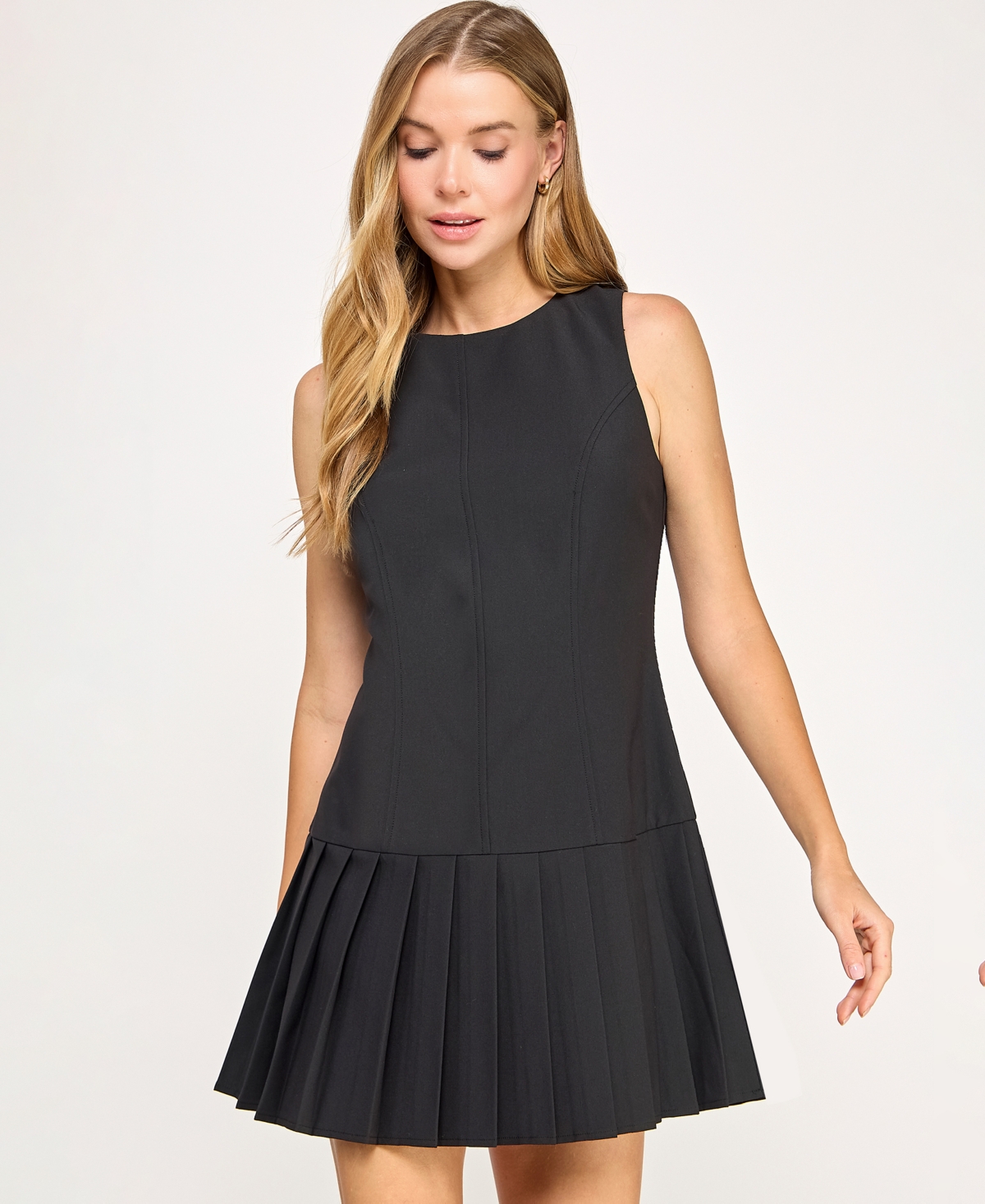 Click here for City Studios Juniors Pleated Skirt Drop Waist Slee... prices