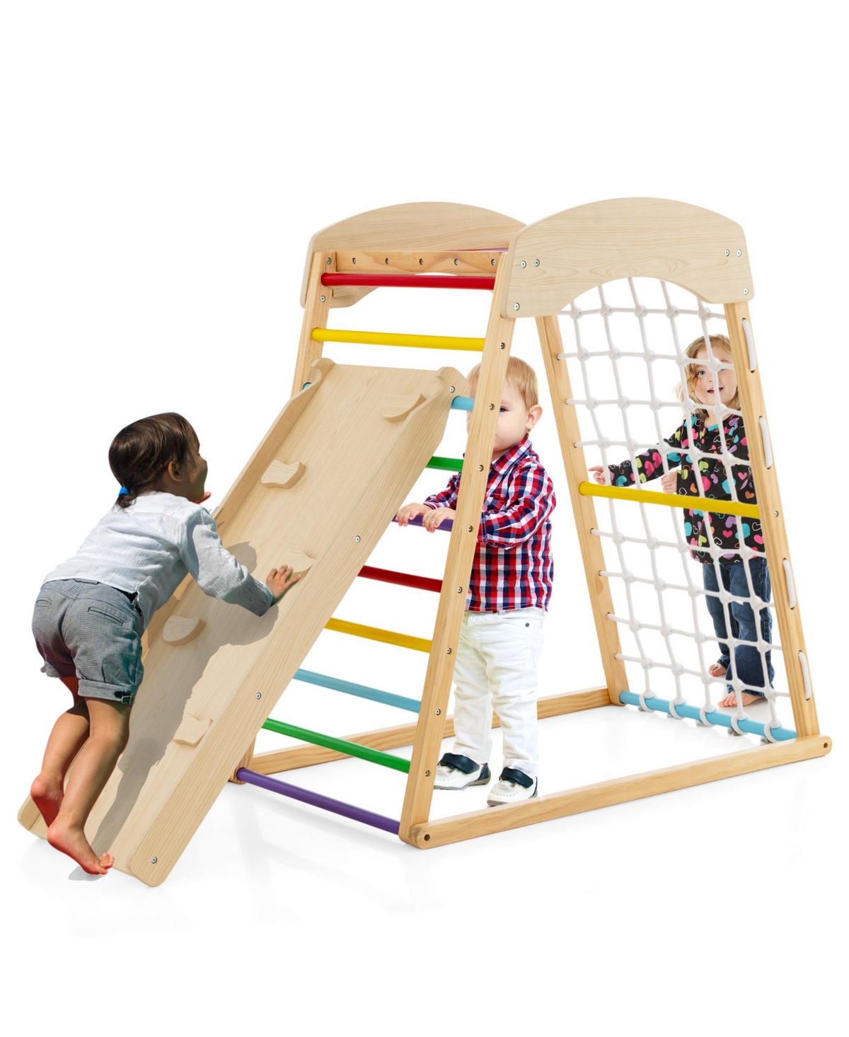 Click here for Akiudex 6-in-1 Wooden Indoor Playground with Slide... prices