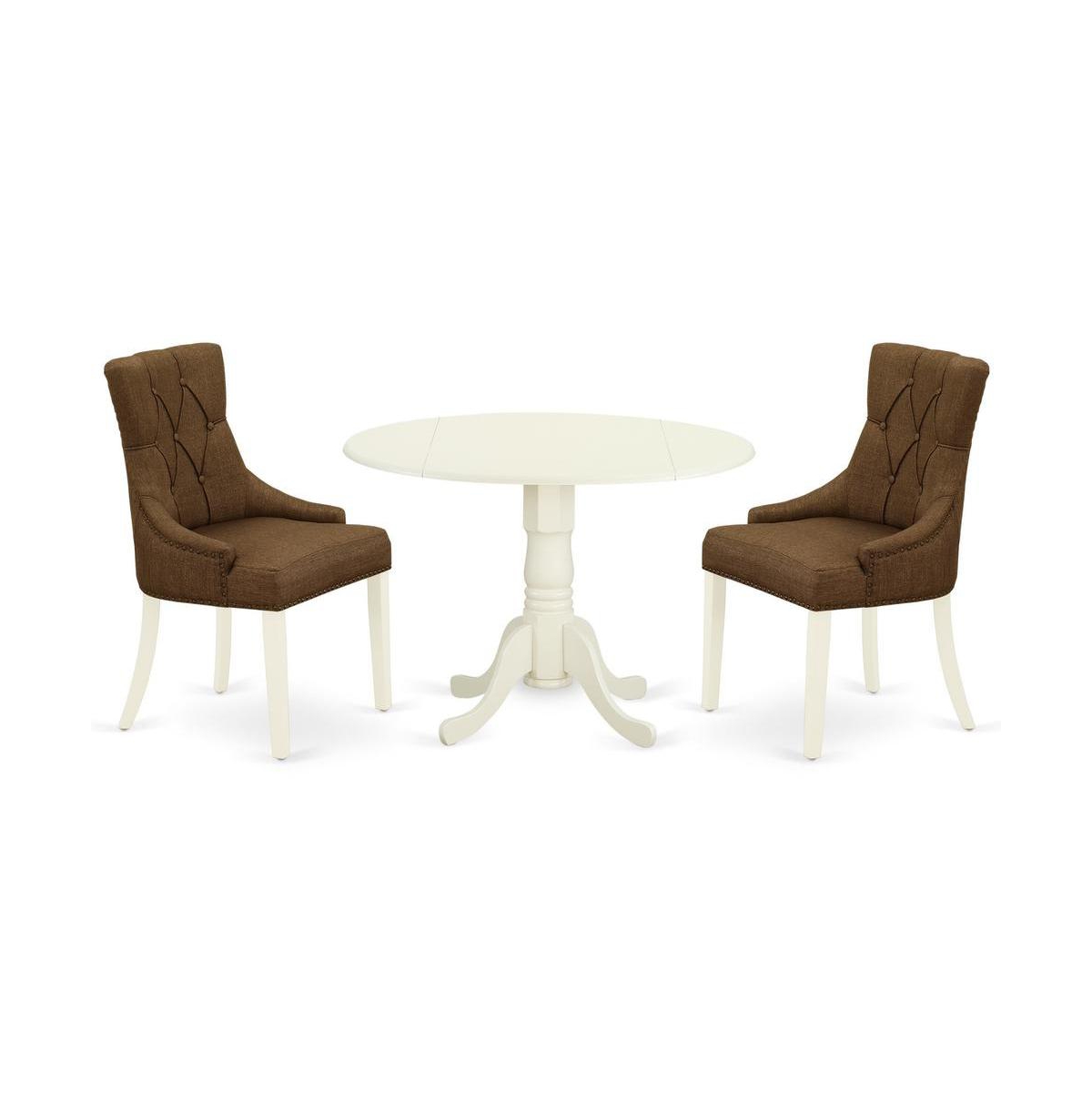Click here for East West Furniture Dining Room Set Linen White -... prices
