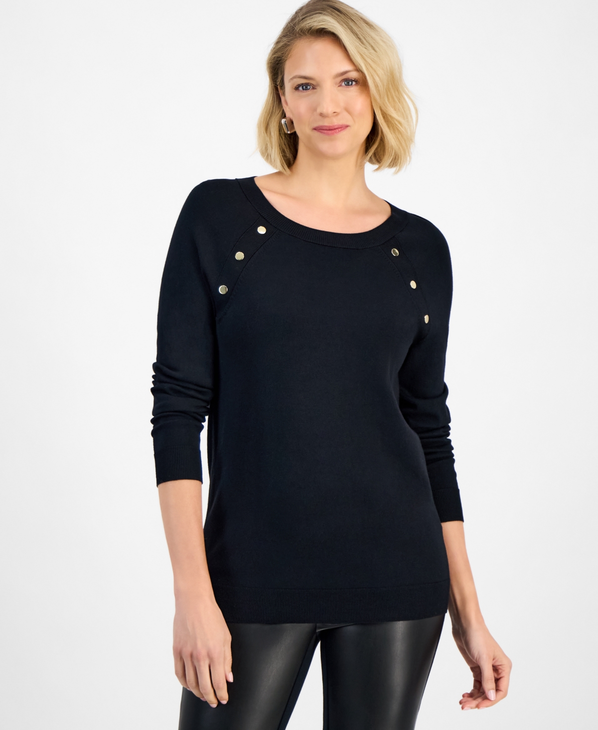 Click here for Jm Collection Womens Button-Trim Sweater  Macys Ex... prices