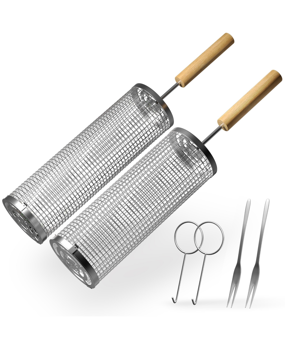 Click here for Sorbus 2 Pack Stainless Stee Rolling Grill Baskets... prices