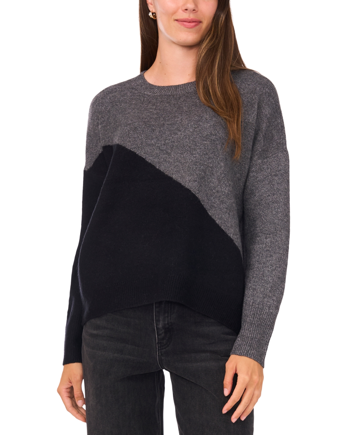 Click here for Sam & Jess Womens Vertical Colorblock Sweater - Me... prices