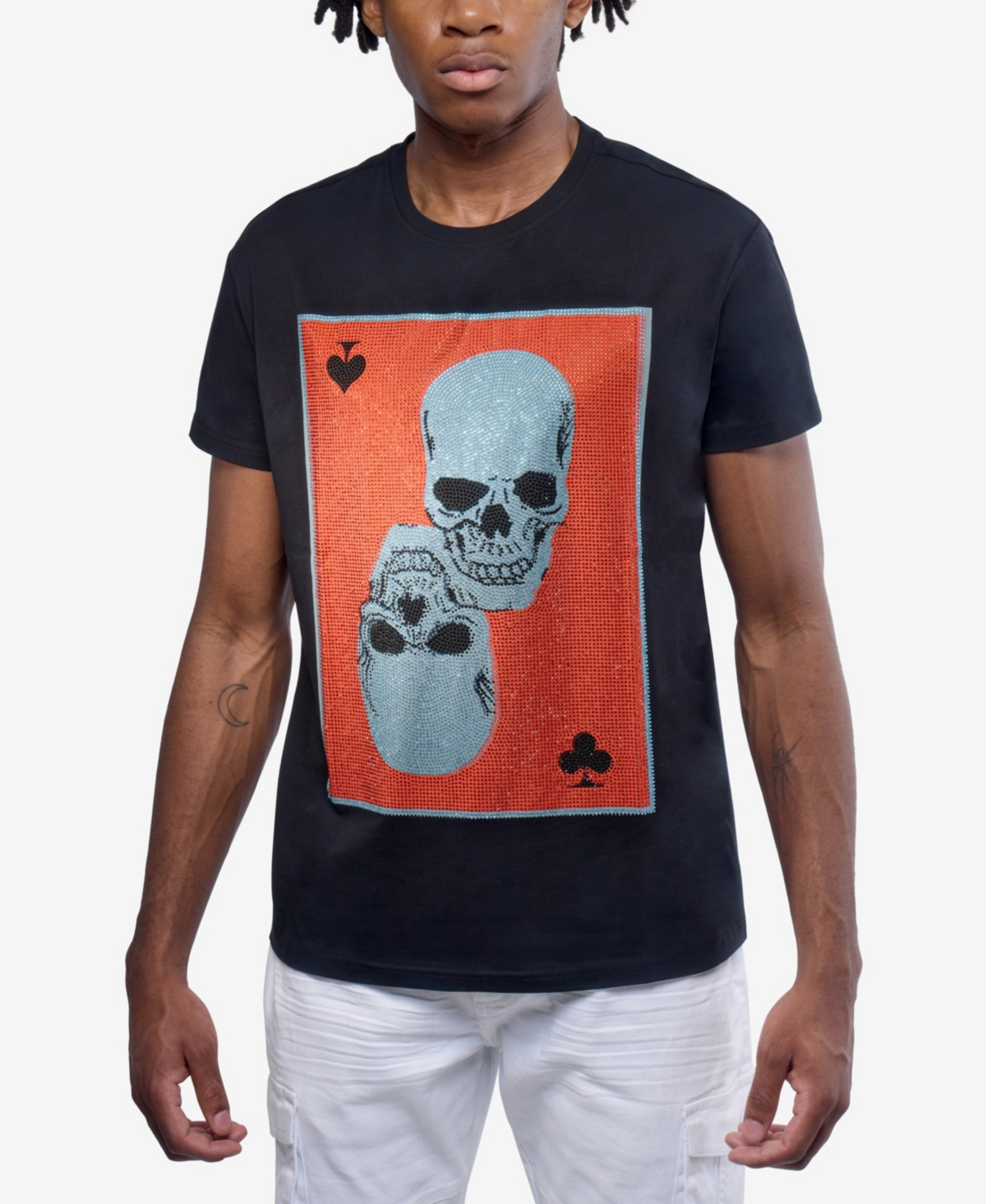Click here for Heads Or Tails Mens Rhinestone Graphic T-Shirt - B... prices