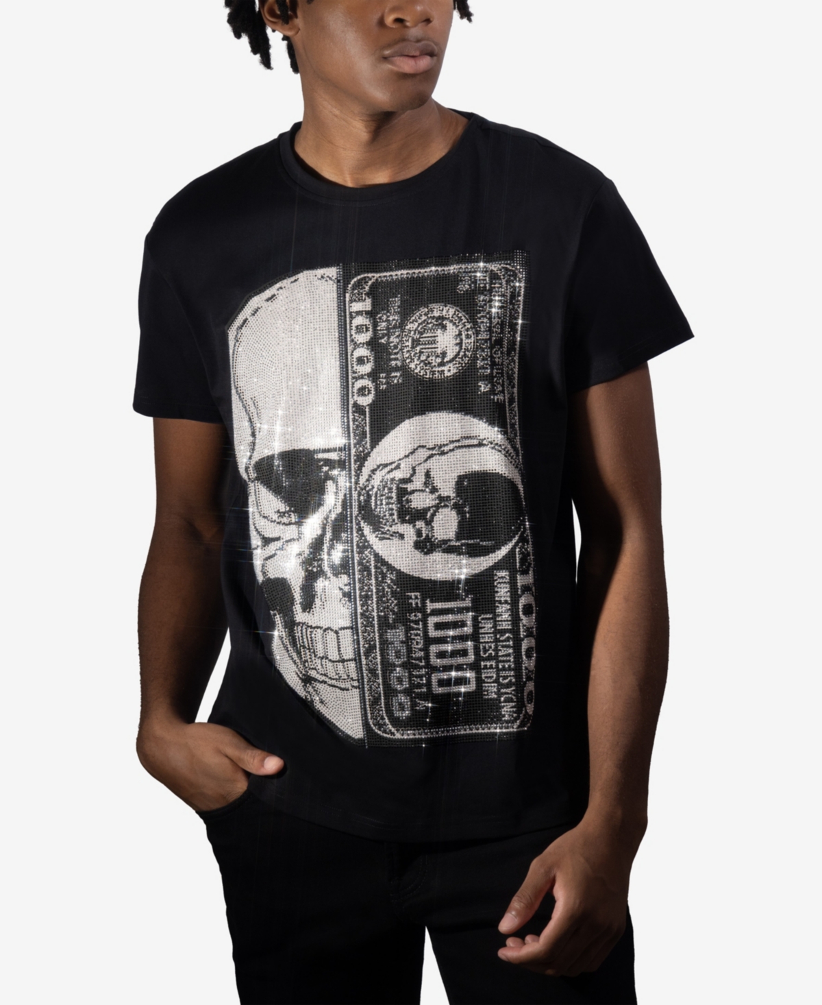 Click here for Heads Or Tails Mens Rhinestone Graphic T-Shirt - B... prices