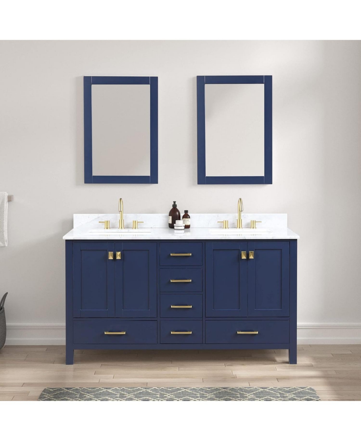 Click here for Vanirror Geneva 60-Inch Double Bathroom Vanity in... prices