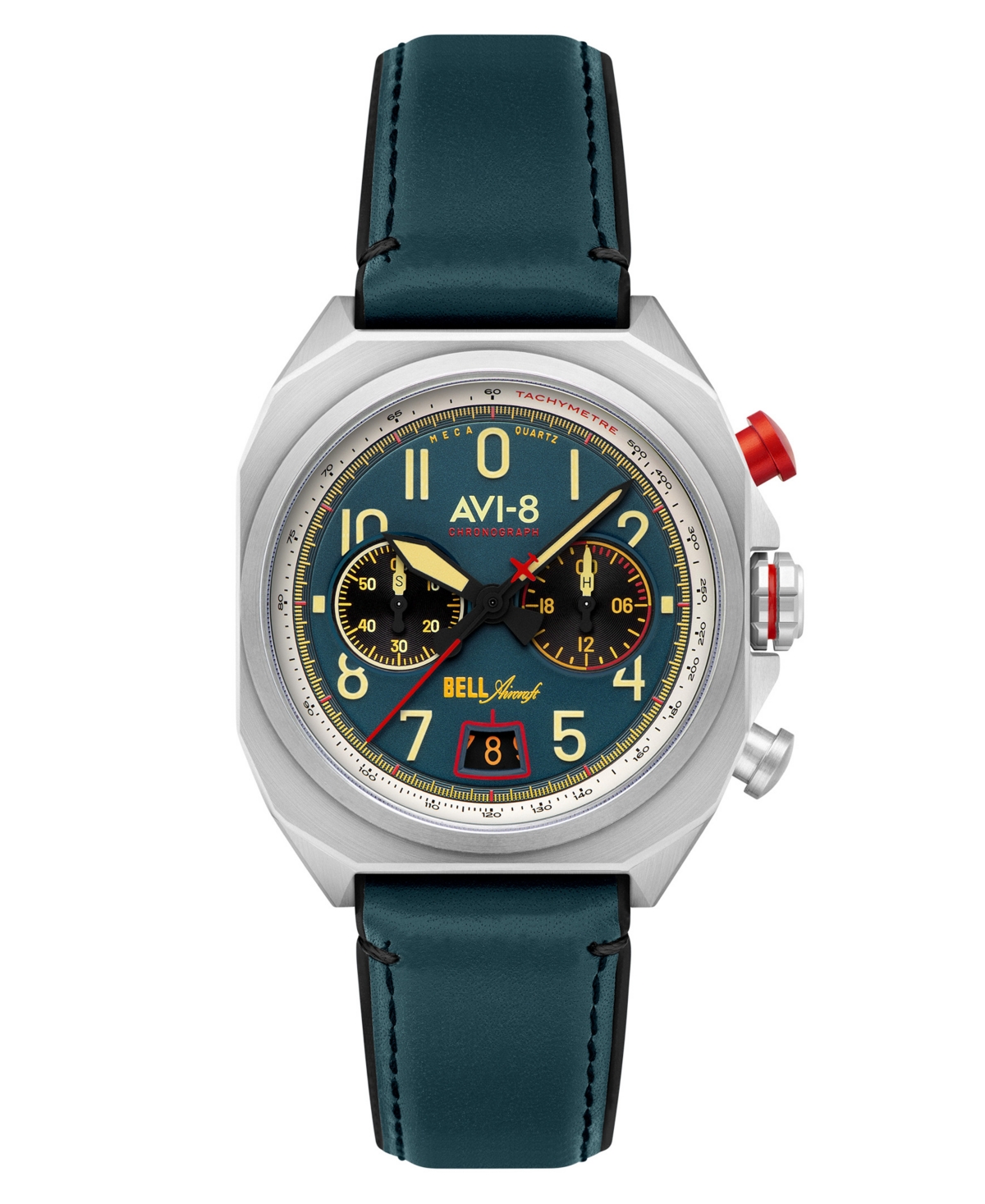 Click here for Avi-8 Mens Bell X-1 Blue Leather Strap Watch  41mm... prices