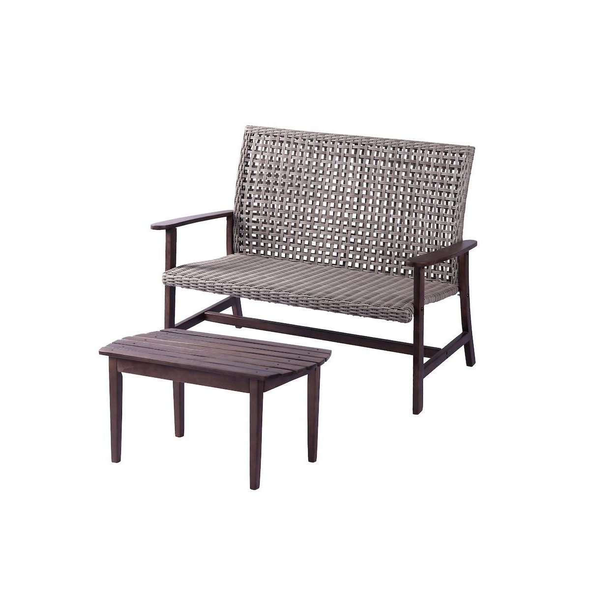 Click here for Jiallo Pine Wood And Wicker Rattan - Chat Set Love... prices