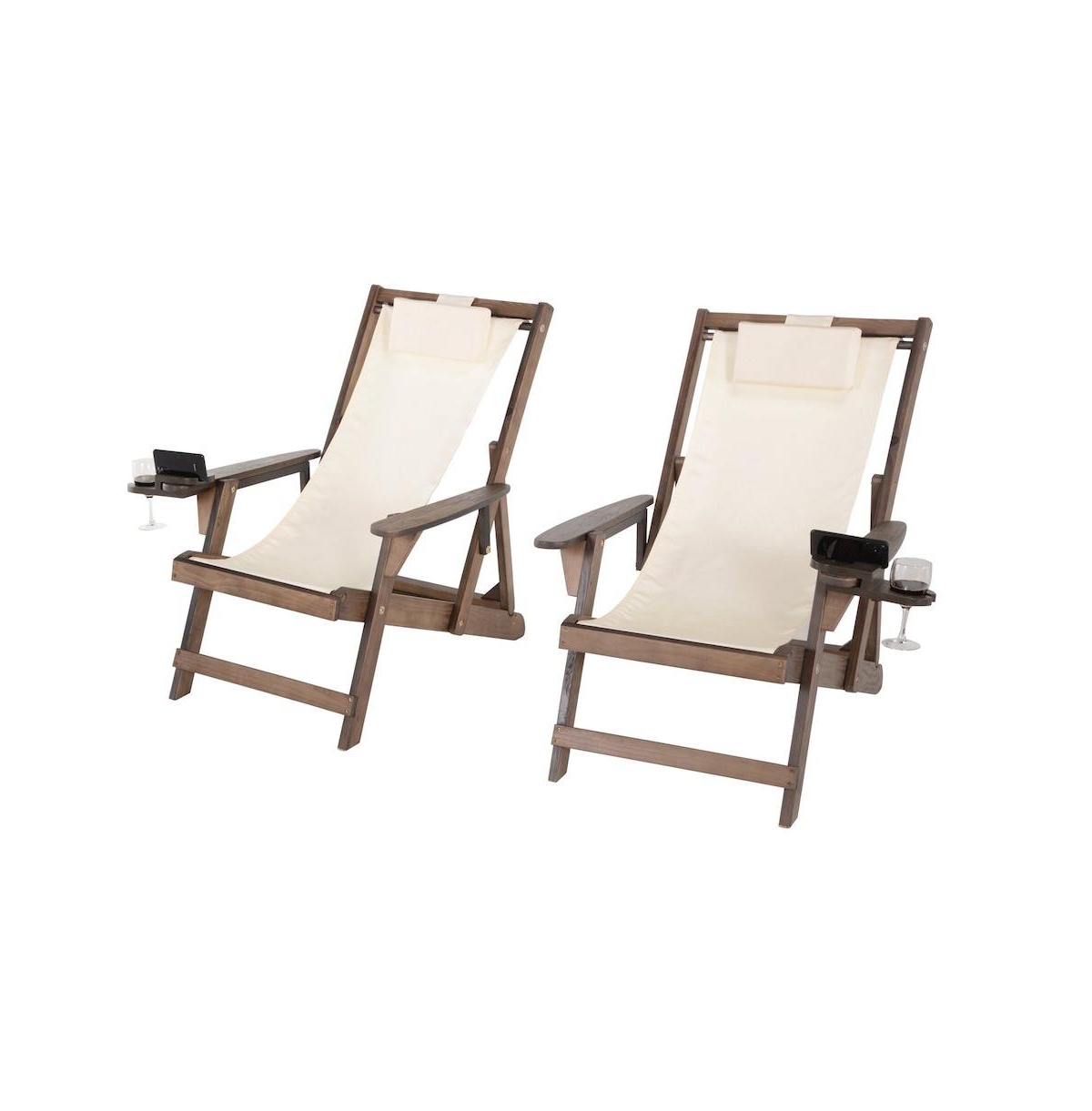 Click here for Jiallo Canvas Sling Chair With Cup And Wine Holder... prices