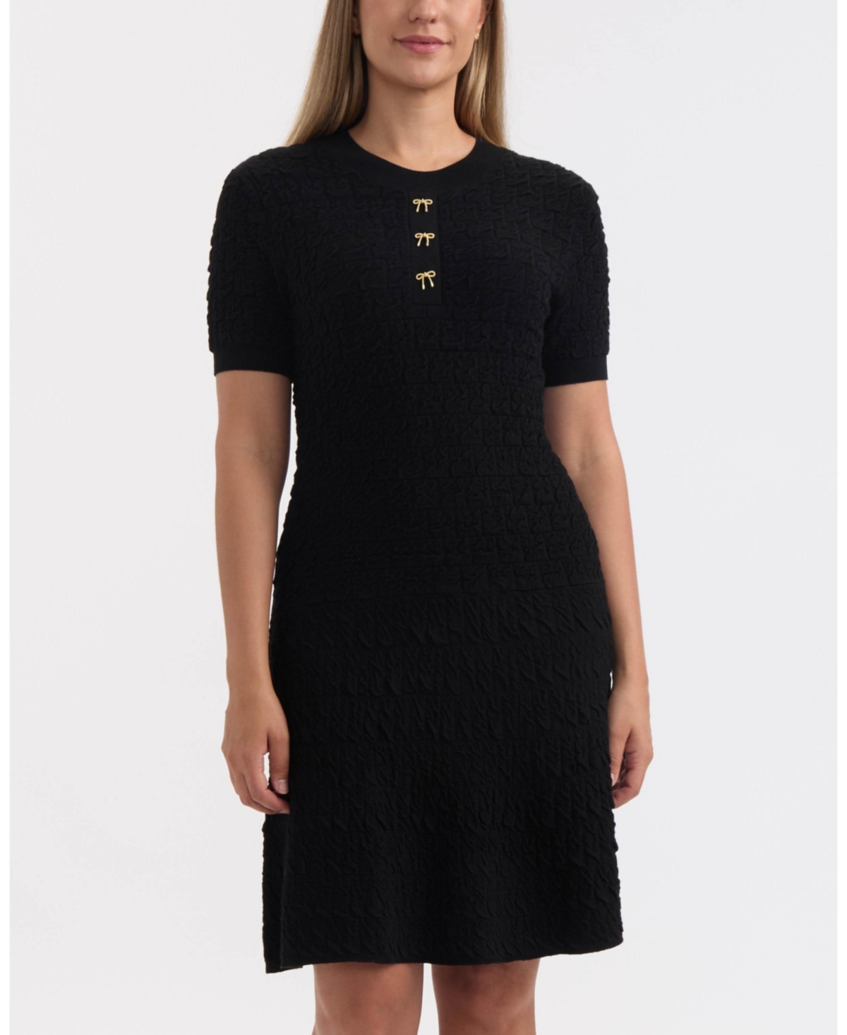Click here for Ellen Tracy Womens Dropped Waist Sweater Dress wit... prices